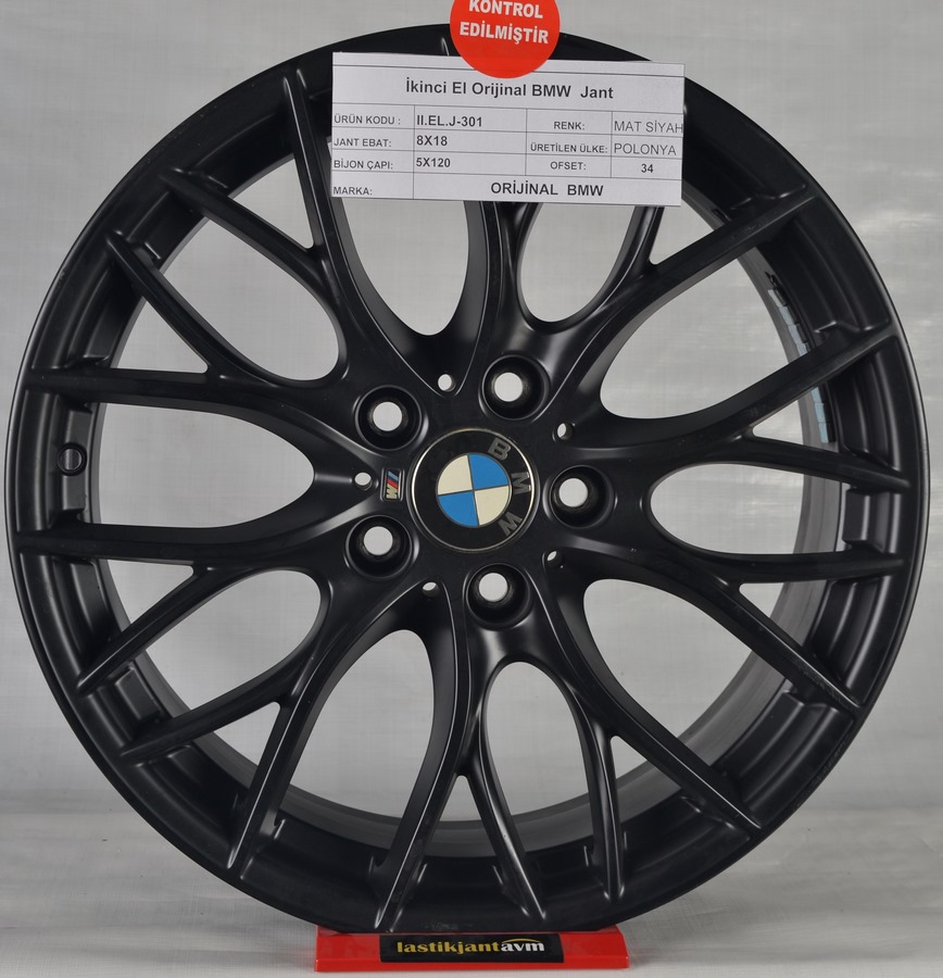 Orjinal 5X120 8X18 Is34 Mat Siyah İkinci El Bmw Jantı (Takım Fiyatı)